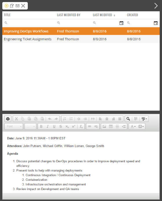 Using Meeting Notes